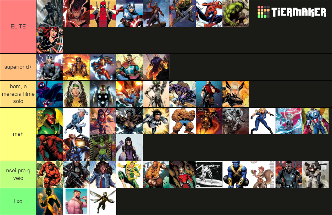 Melhores Heróis da Marvel Tier List (Community Rankings) - TierMaker