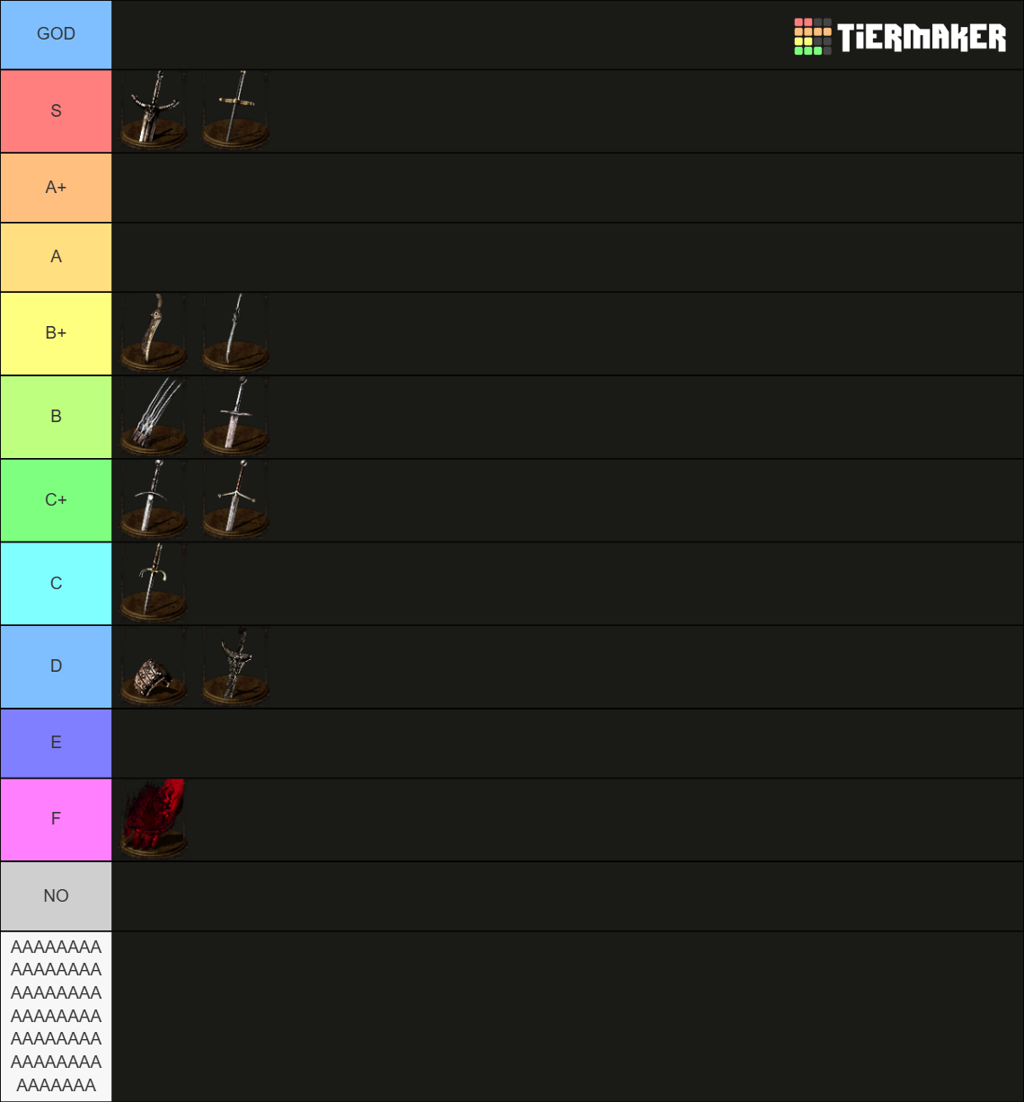 Dark Souls 1 All Weapons Tier List (Community Rankings) - TierMaker