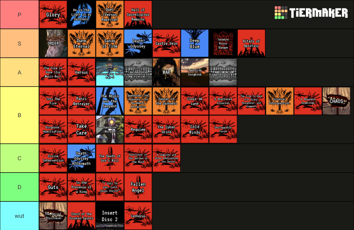 ULTRAKILL OST (P-2 Included) Tier List (Community Rankings) - TierMaker