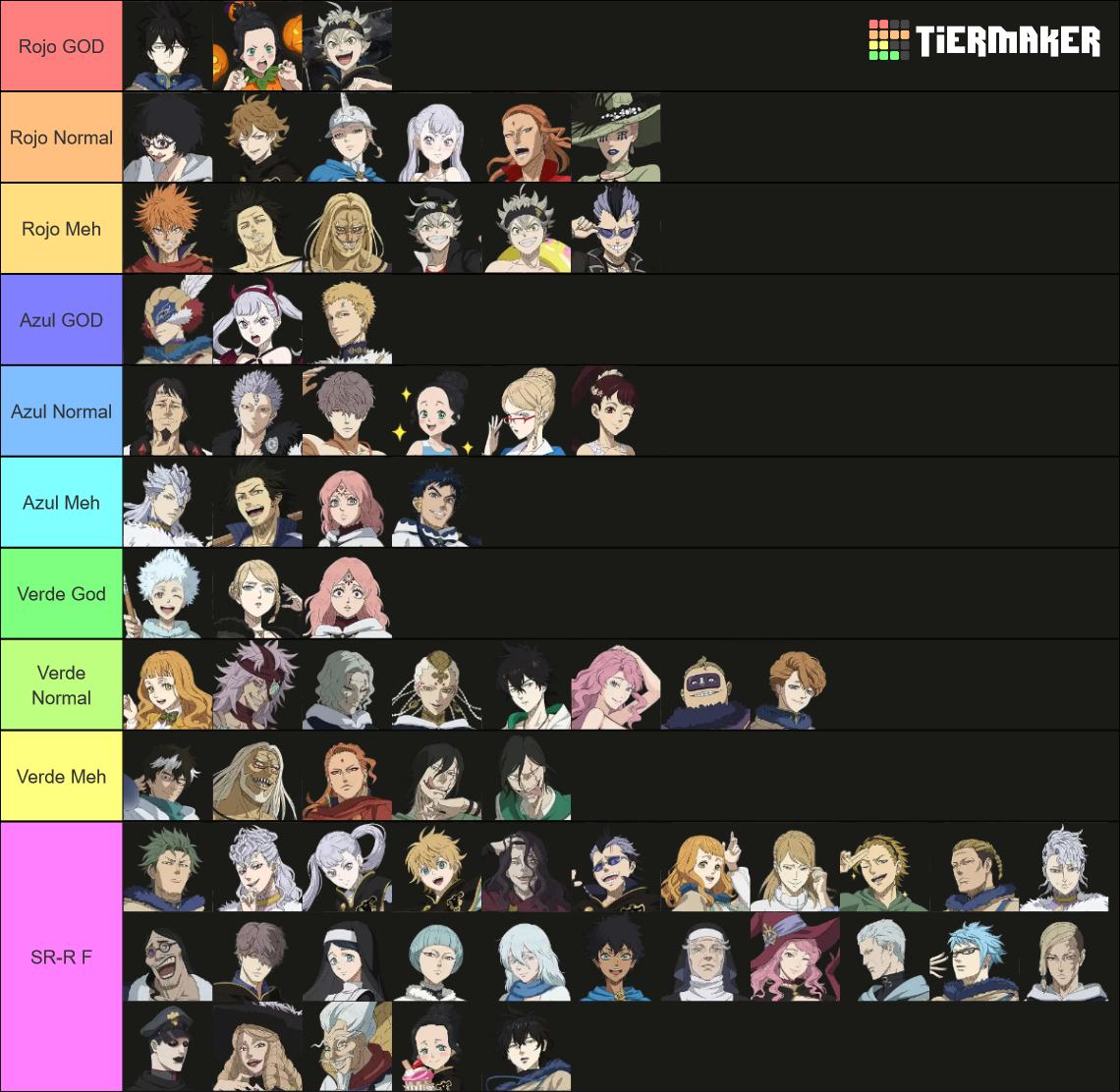 Black Clover Mobile Character Tier List (Community Rankings) - TierMaker