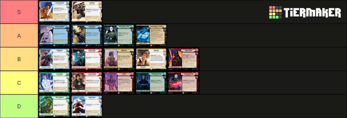 Star Wars Unlimited Set 1 Leaders Tier List (Community Rankings) - TierMaker