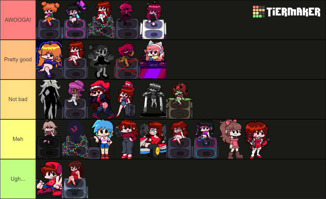 Friday Night Funkin Girlfriend designs Tier List (Community Rankings ...