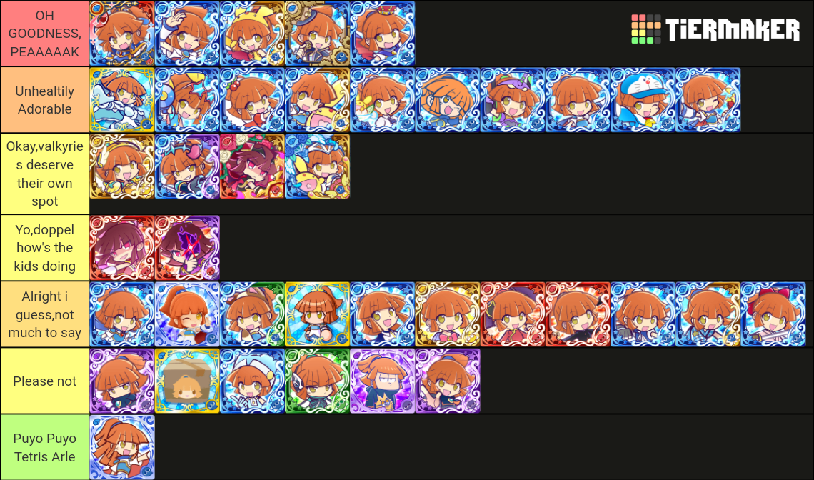 Arle Tier List (Community Rankings) - TierMaker