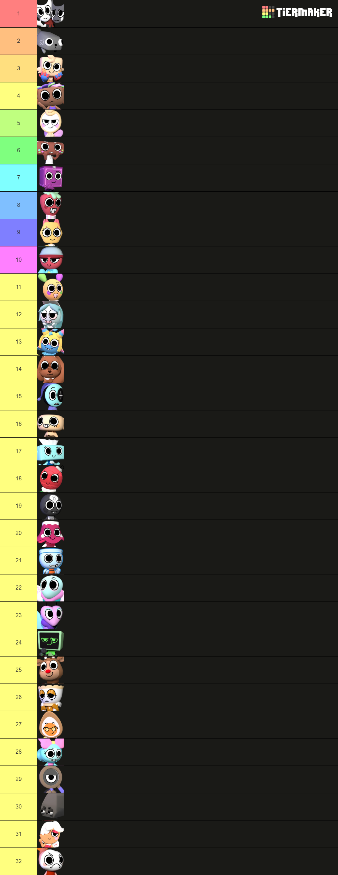 Dandys world Toons! (ORIGINAL TO EASTER UPDATE) Tier List (Community Rankings) - TierMaker