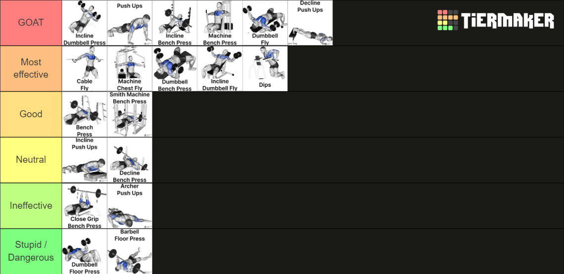 Best Chest Exercises Tier List (Community Rankings) - TierMaker