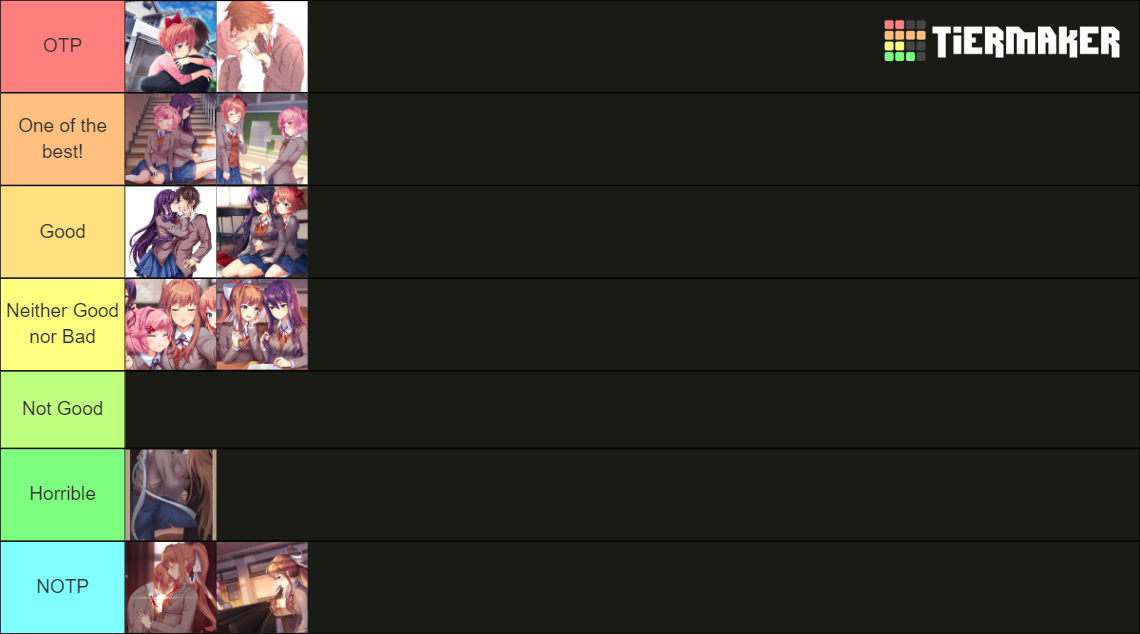 DDLC Shipping Tier List (Community Rankings) - TierMaker