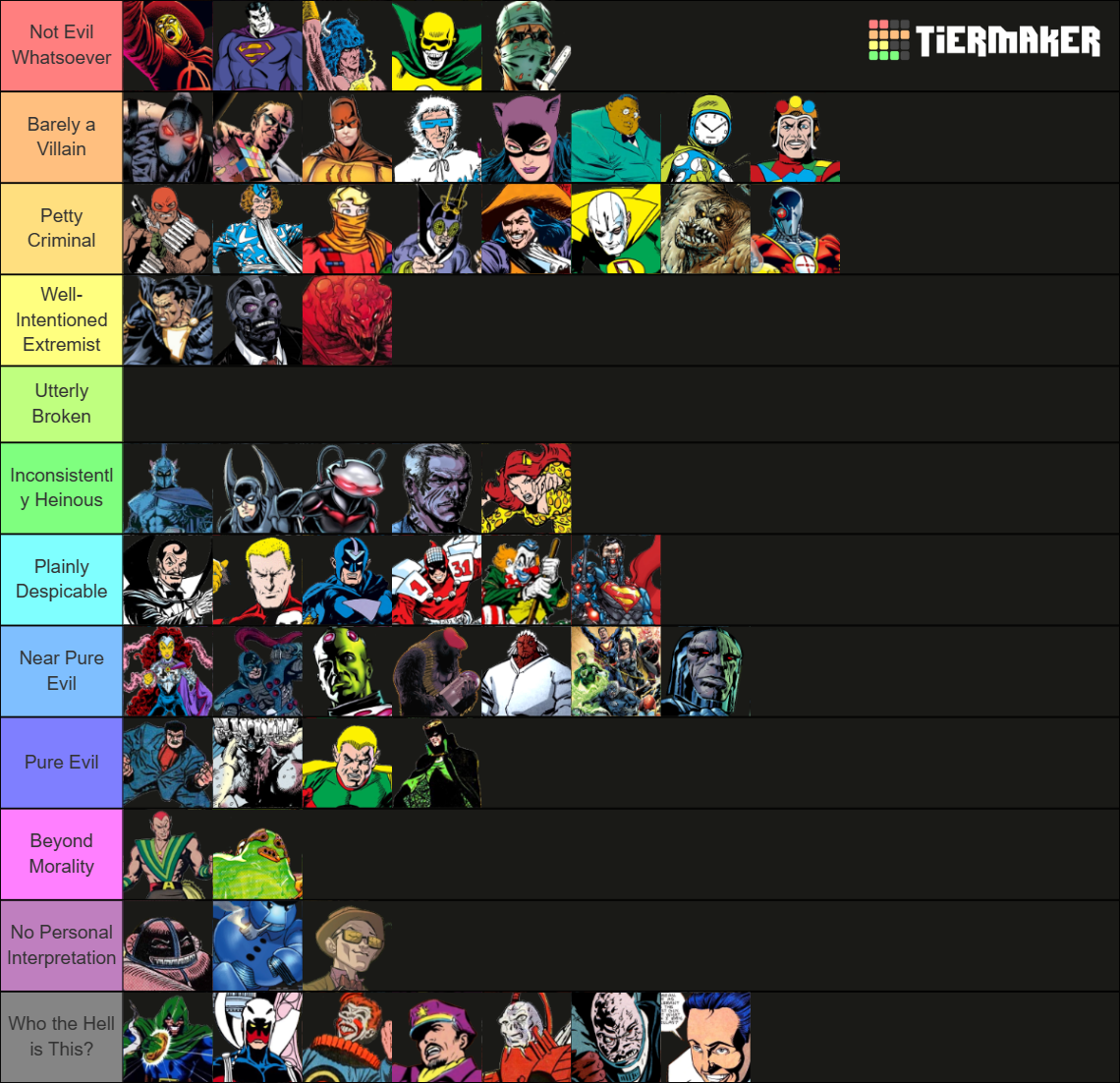 Ultimate DC Villains (220+) Tier List (Community Rankings) - TierMaker