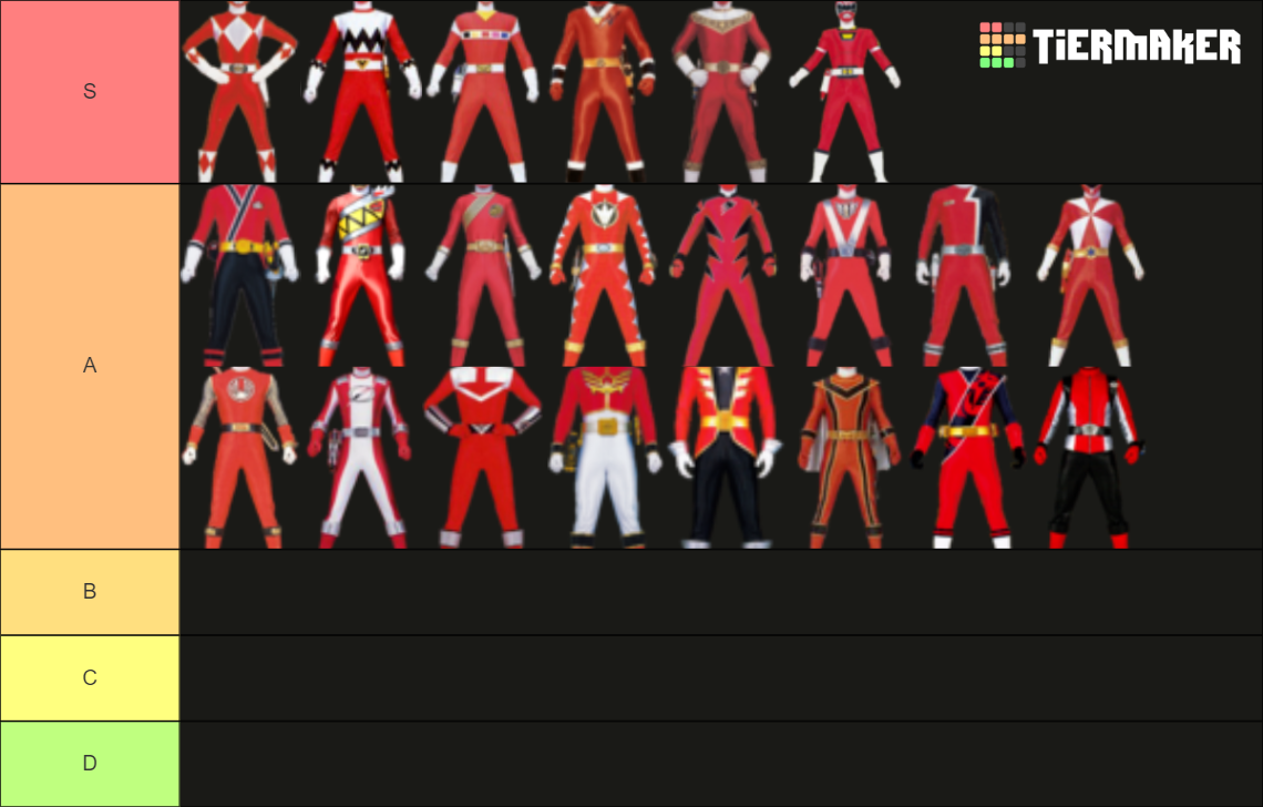 Power Rangers Red Rangers Tier List (Community Rankings) - TierMaker
