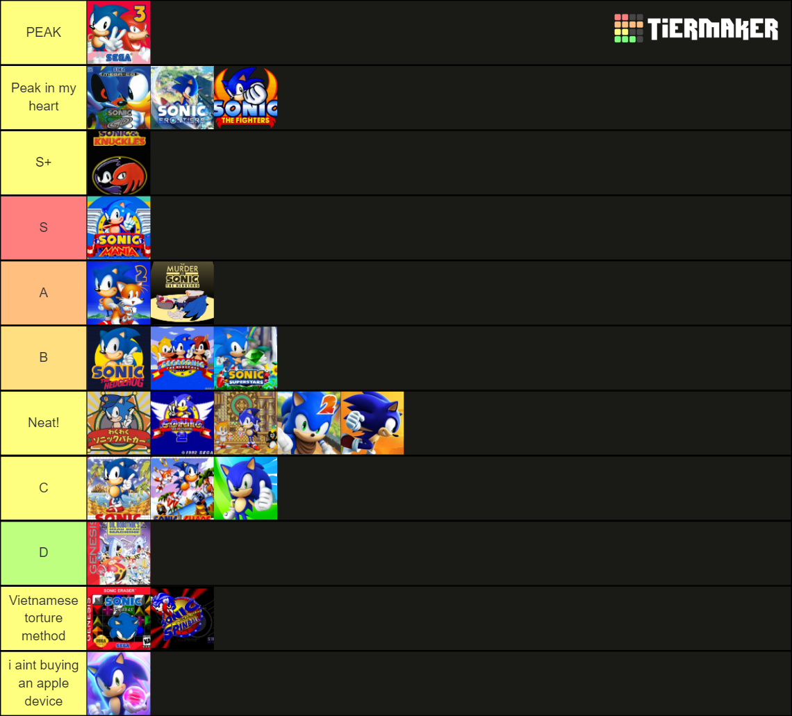 Sonic games Tier List (Community Rankings) - TierMaker