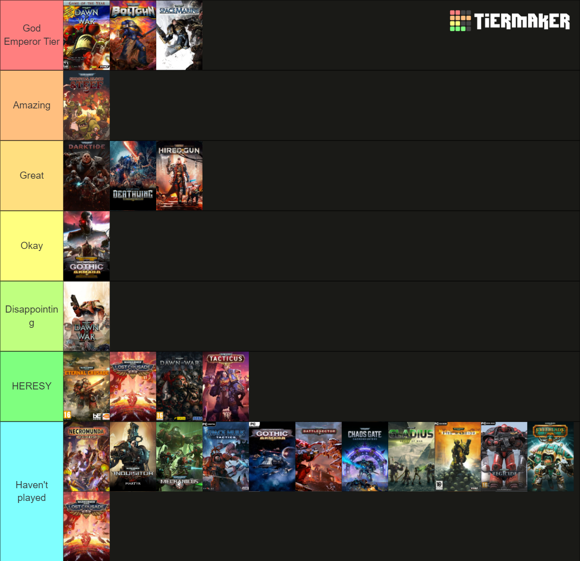 Warhammer 40K Video Game Tier List (Community Rankings) - TierMaker