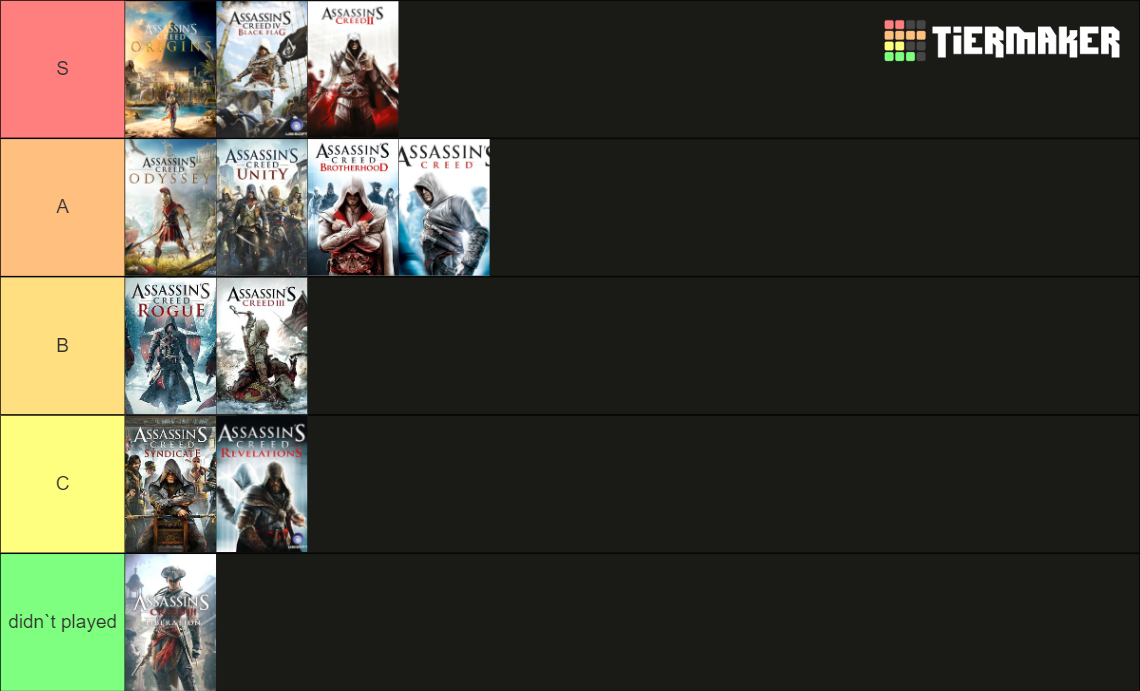 Assassin's Creed games Tier List (Community Rankings) - TierMaker