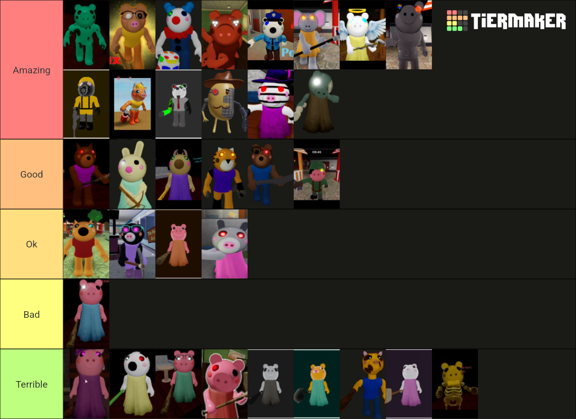 Roblox Piggy All Skins Tier List (Community Rankings) - TierMaker
