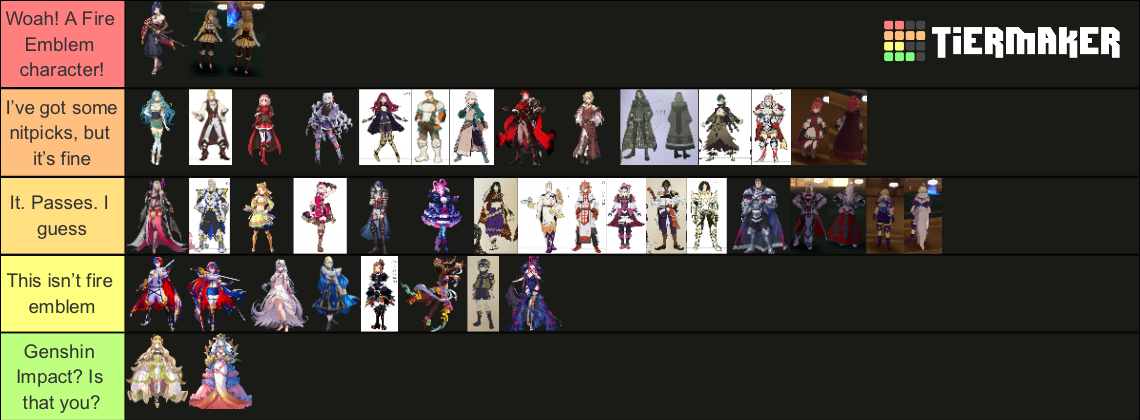 FE:Engage Character Designs Tier List (Community Rankings) - TierMaker