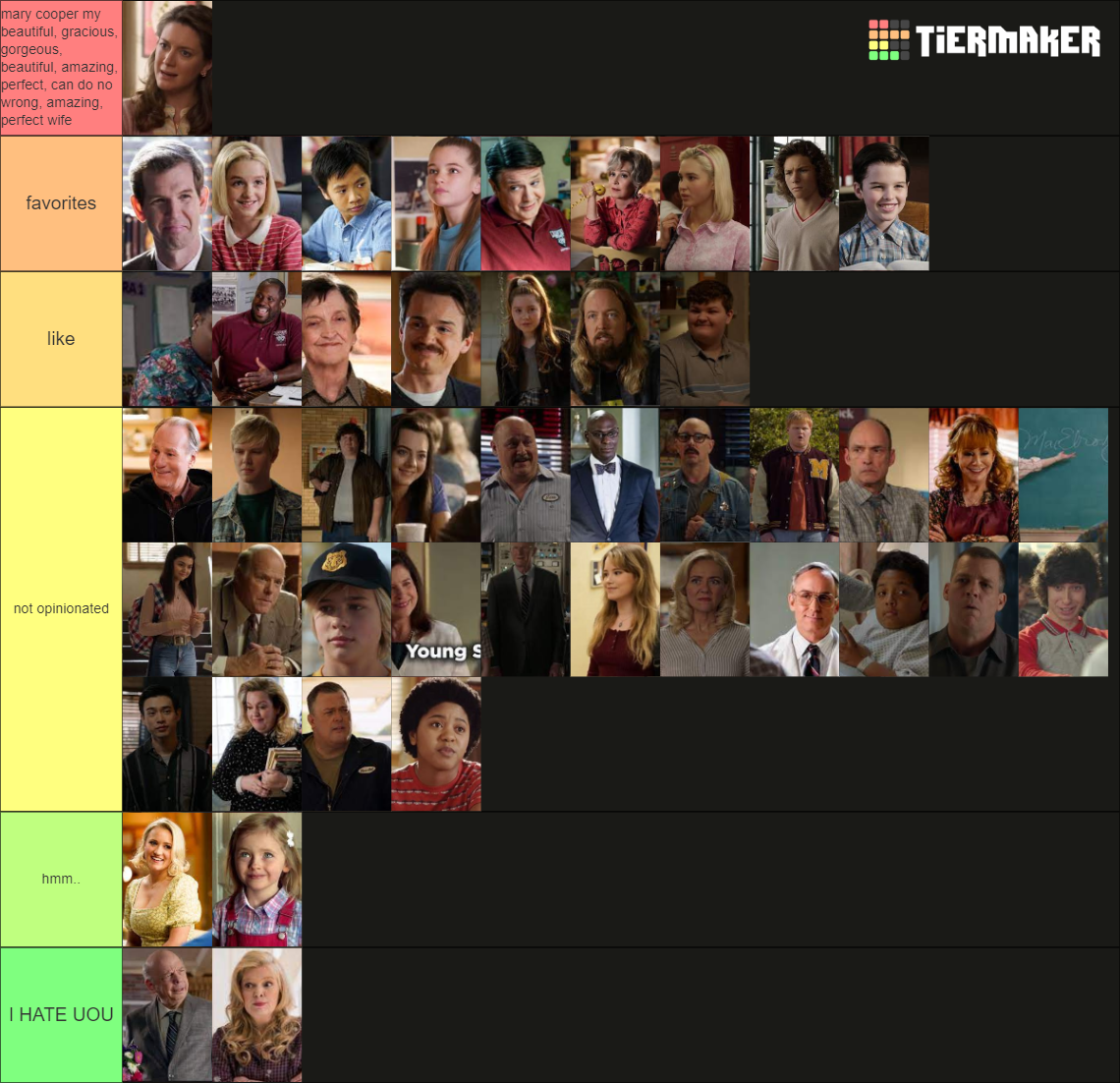 ALL young Sheldon characters (YOUNG SHELDON CAST) Tier List (Community ...