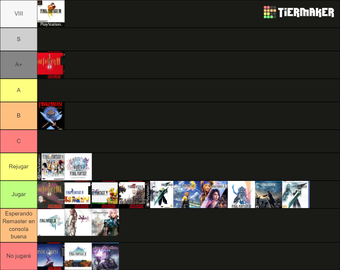 Final Fantasy Tier List (Community Rankings) - TierMaker