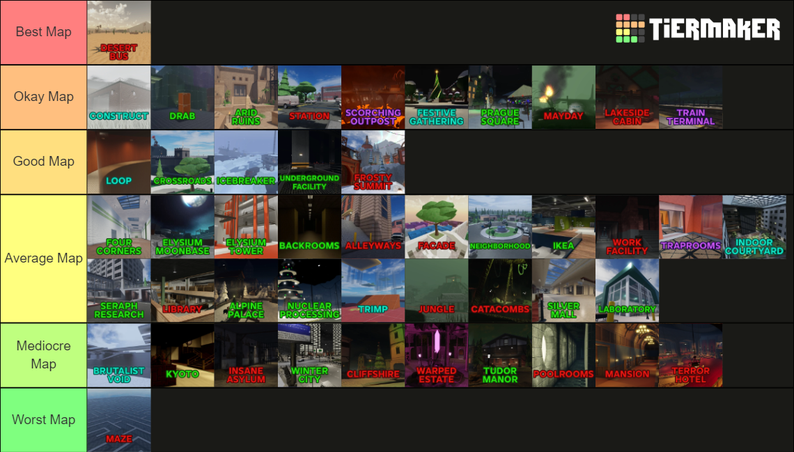Evade - All Maps (July 2024) Tier List (Community Rankings) - TierMaker