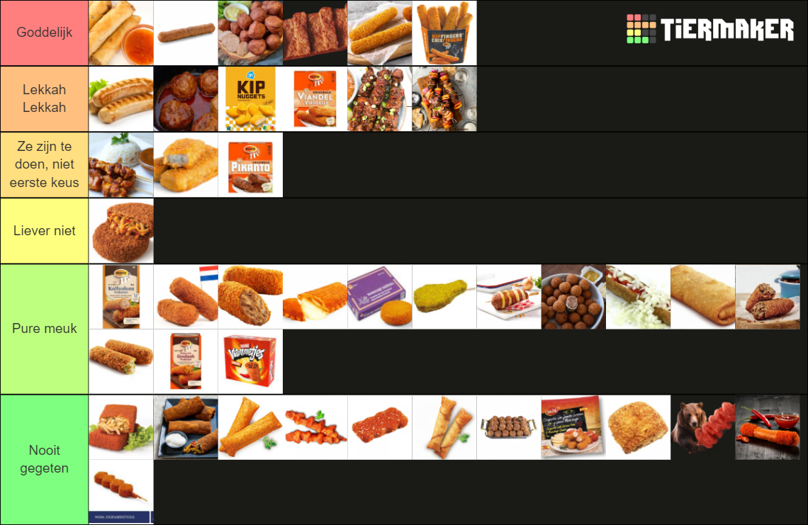 Nederlandse Lekkernijen Tier List (Community Rankings) - TierMaker