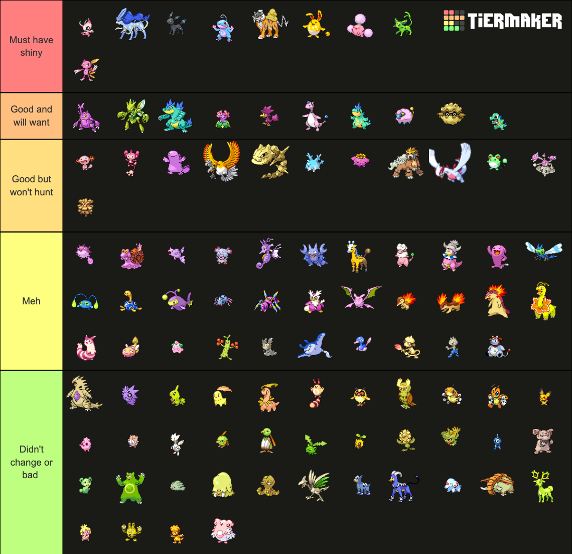 Gen 2 Shiny Pokemon Tier List (Community Rankings) - TierMaker