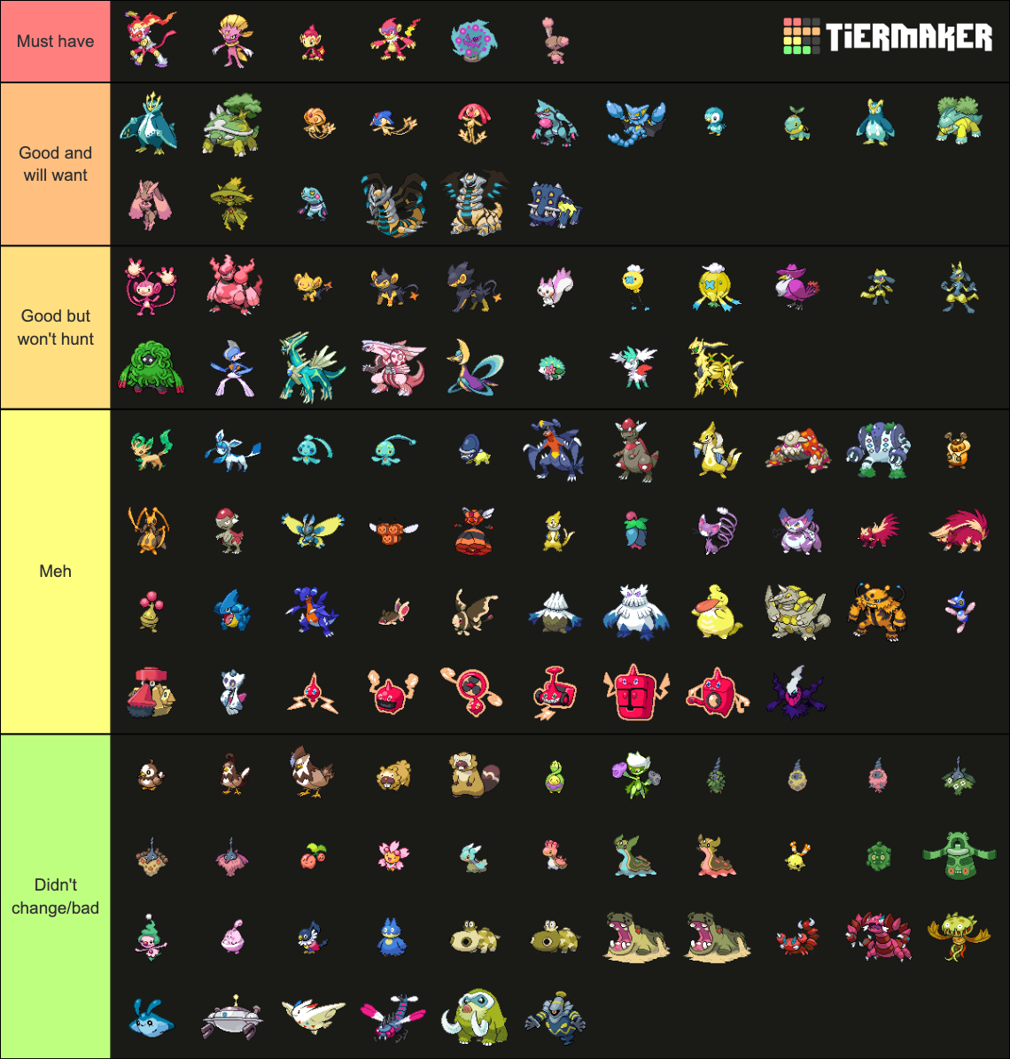 Generation 4 Shiny Pokemon Tier List (Community Rankings) - TierMaker