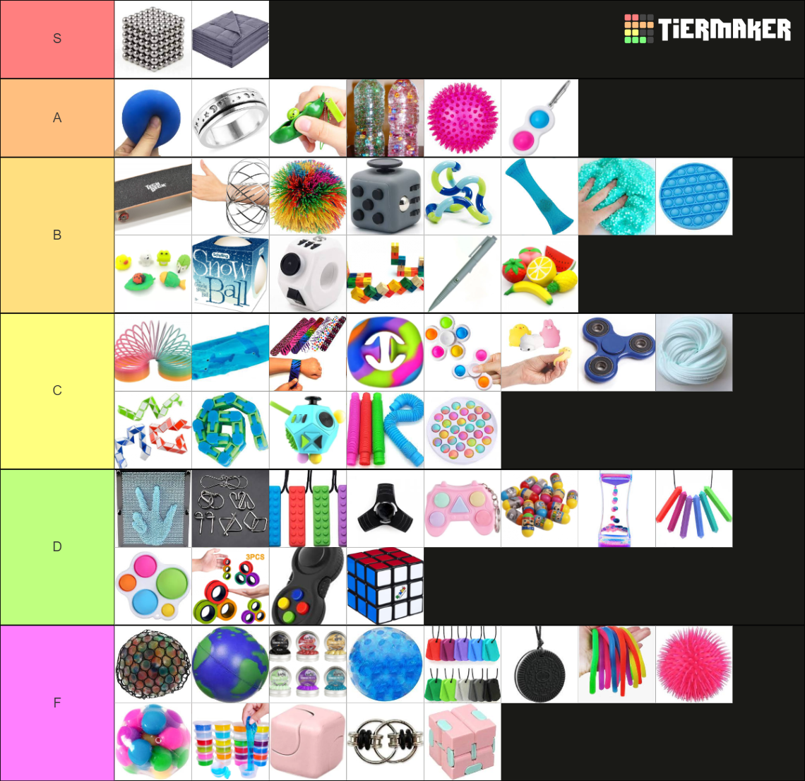 Stim, Sensory, and Fidget Toy Tier List (Community Rankings) - TierMaker