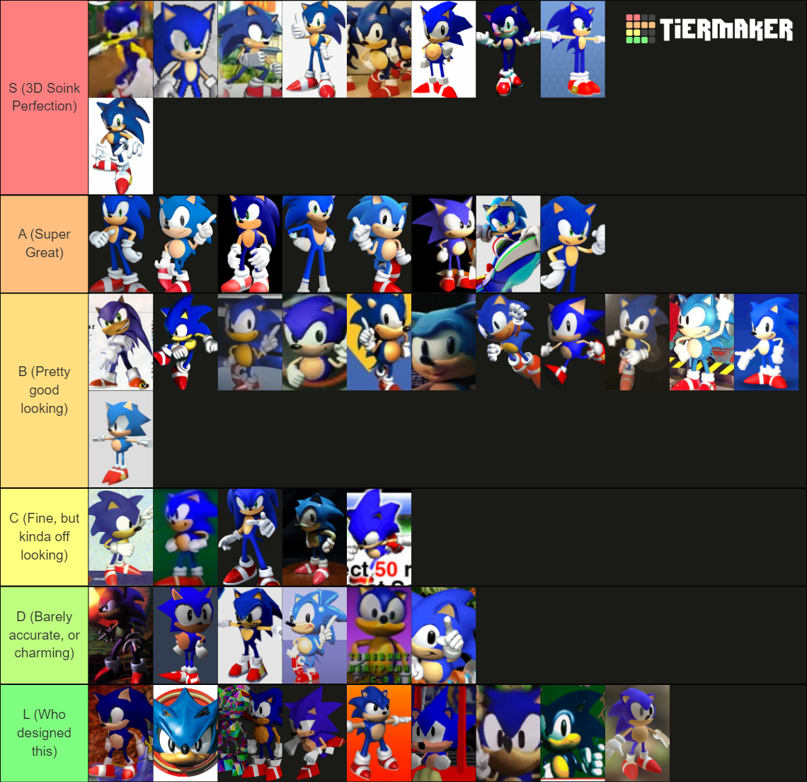 Official Sonic Models Tier List (Community Rankings) - TierMaker