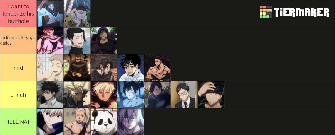JJK men tierlist Tier List (Community Rankings) - TierMaker