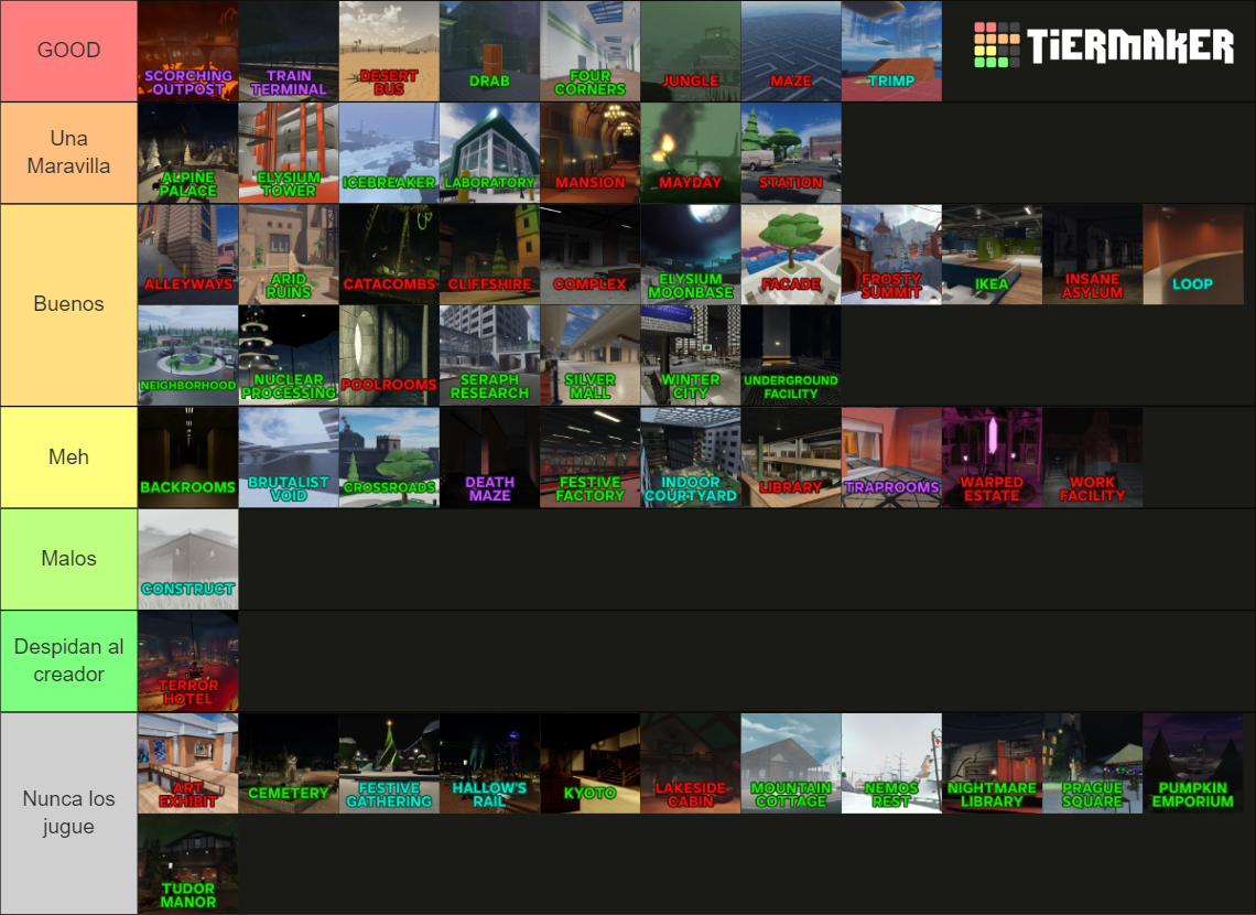 Evade - All Maps (April 2024) Tier List (Community Rankings) - TierMaker