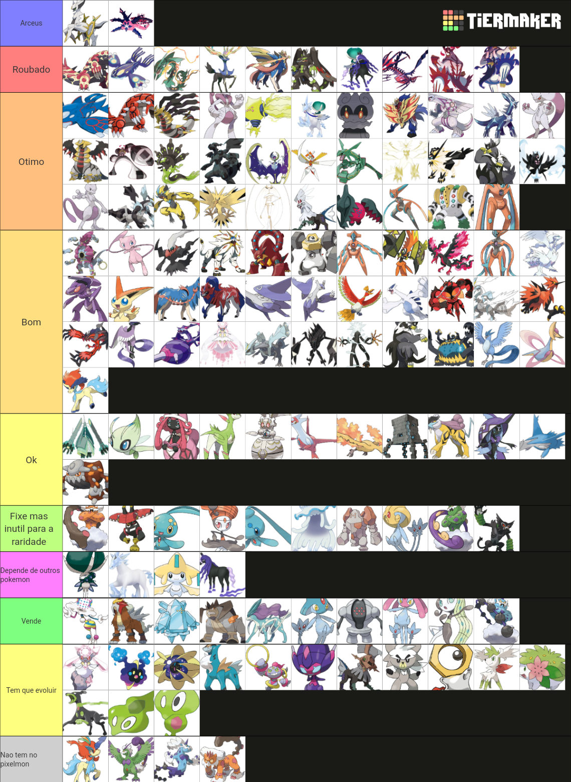 Pokémon Lendários, Míticos e Ultra Beast Tier List (Community Rankings ...