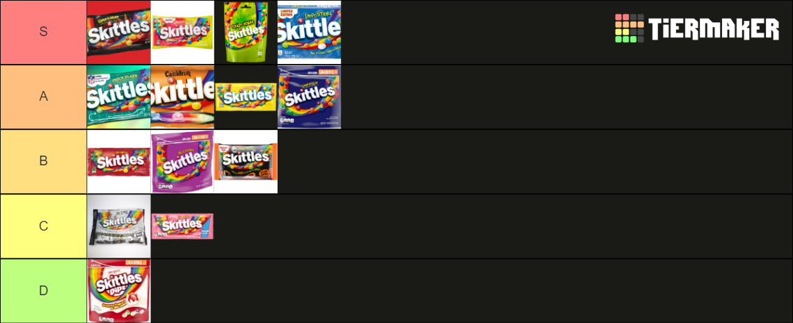 Skittles Pack List Tier List (Community Rankings) - TierMaker