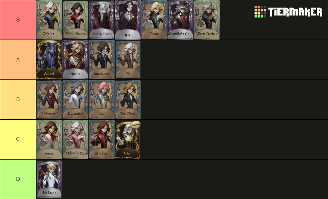 IdV Joseph Skins Tier List (Community Rankings) - TierMaker