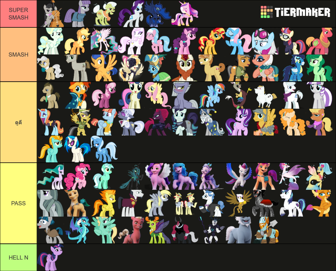 MLP Smash or Pass (G4 and G5) Tier List (Community Rankings) - TierMaker
