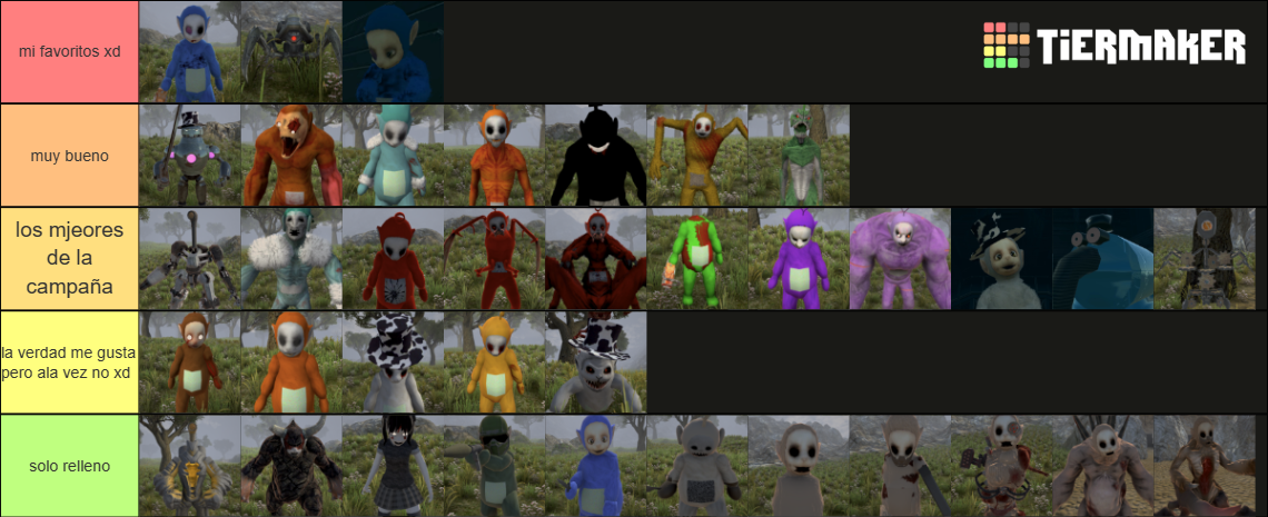 Slendytubbies Tier List (Community Rankings) - TierMaker