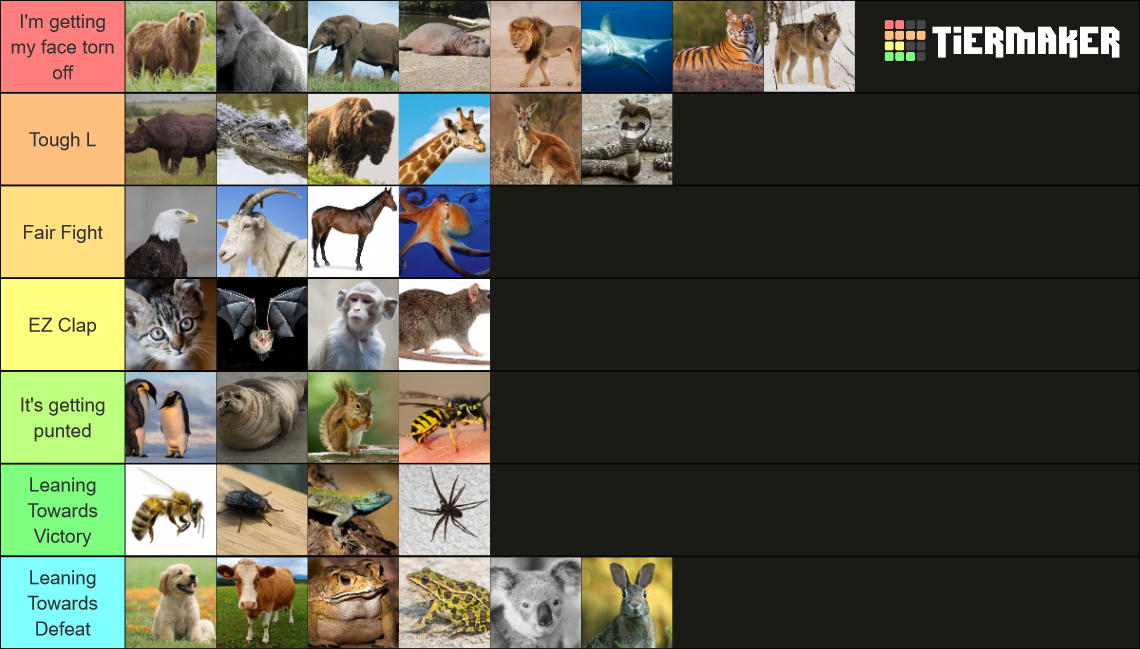 Animal Fight Tier List (Community Rankings) - TierMaker