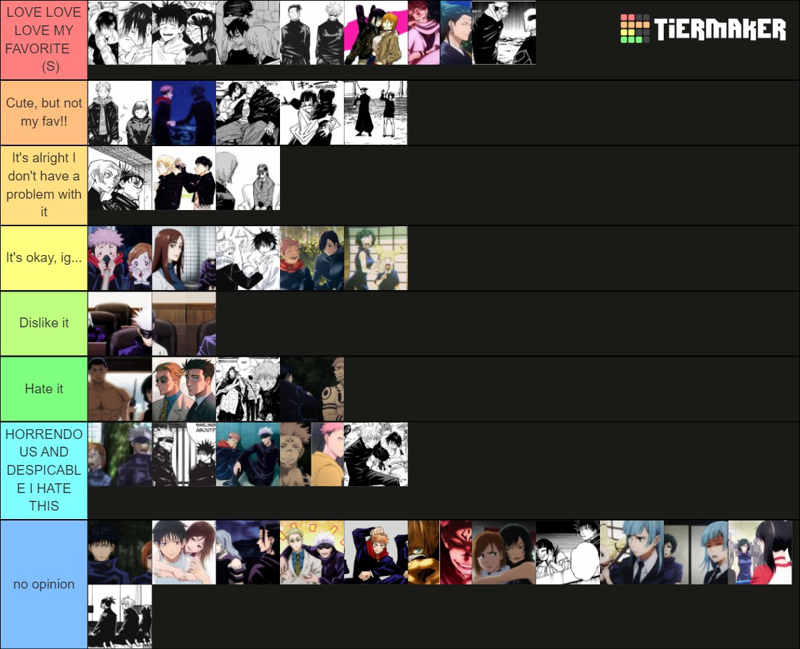 Jujutsu Kaisen Ships Tier List (Community Rankings) - TierMaker