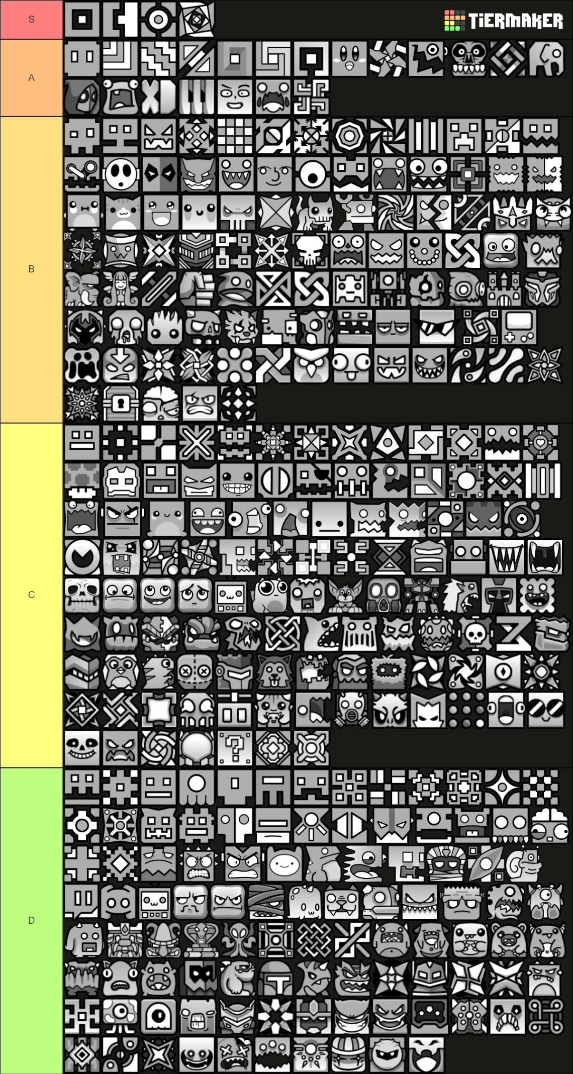 Icon Geometry Dash 2.2/2.21 Tier List (Community Rankings) - TierMaker