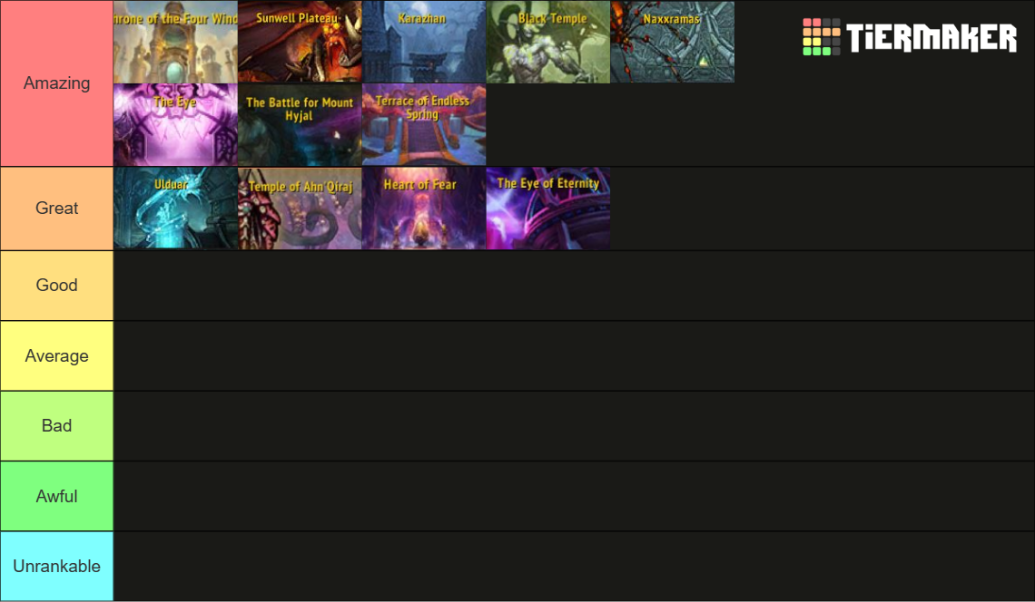 Recent World of Warcraft Tier Lists - TierMaker