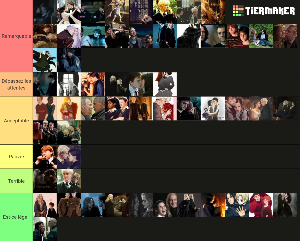 Harry Potter ships Tier List (Community Rankings) - TierMaker