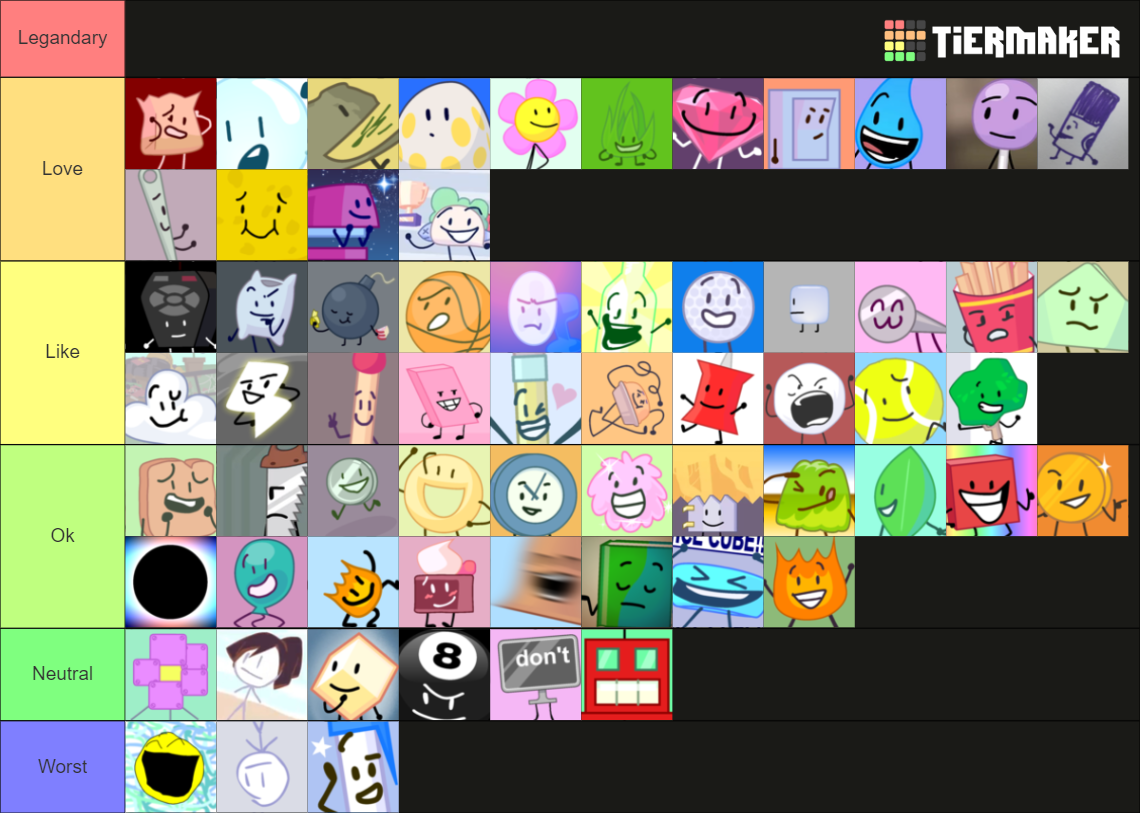 All 64 BFB Characters Tier List (Community Rankings) - TierMaker