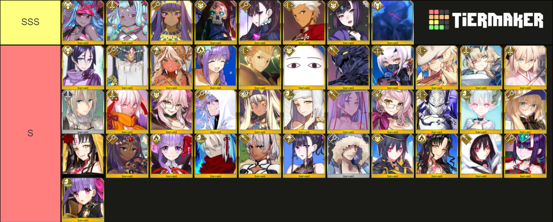 FGO All Servants 2.0 (Always Updated) Tier List (Community Rankings) - TierMaker