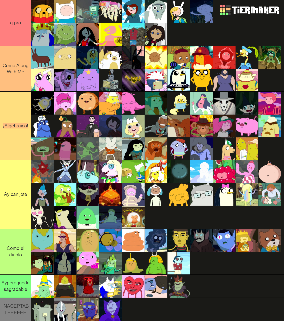 ALL adventure time character's Tier List (Community Rankings) - TierMaker