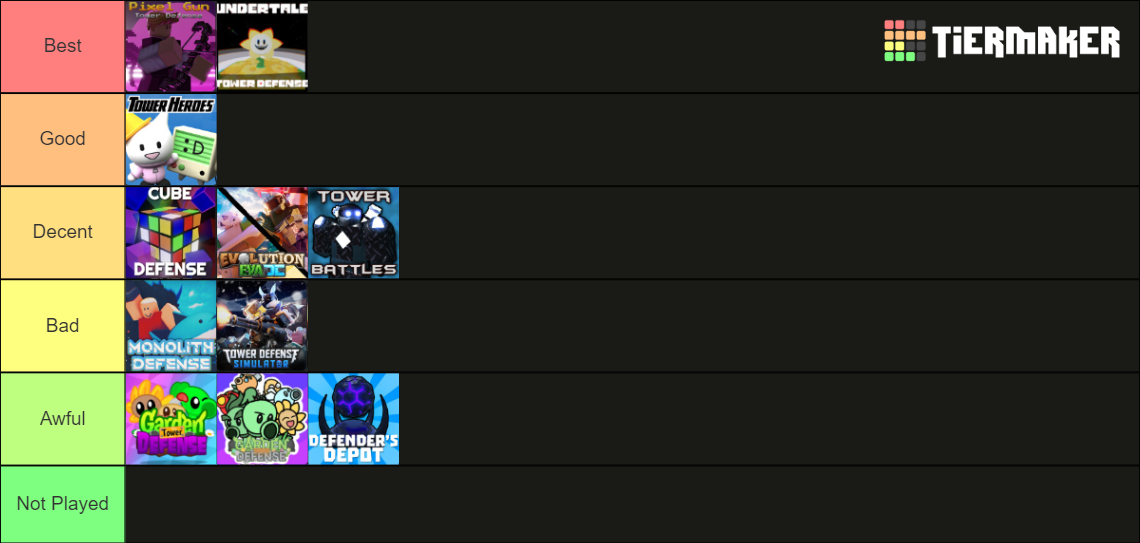 Roblox Tower Defense Games Tier List (Community Rankings) - TierMaker