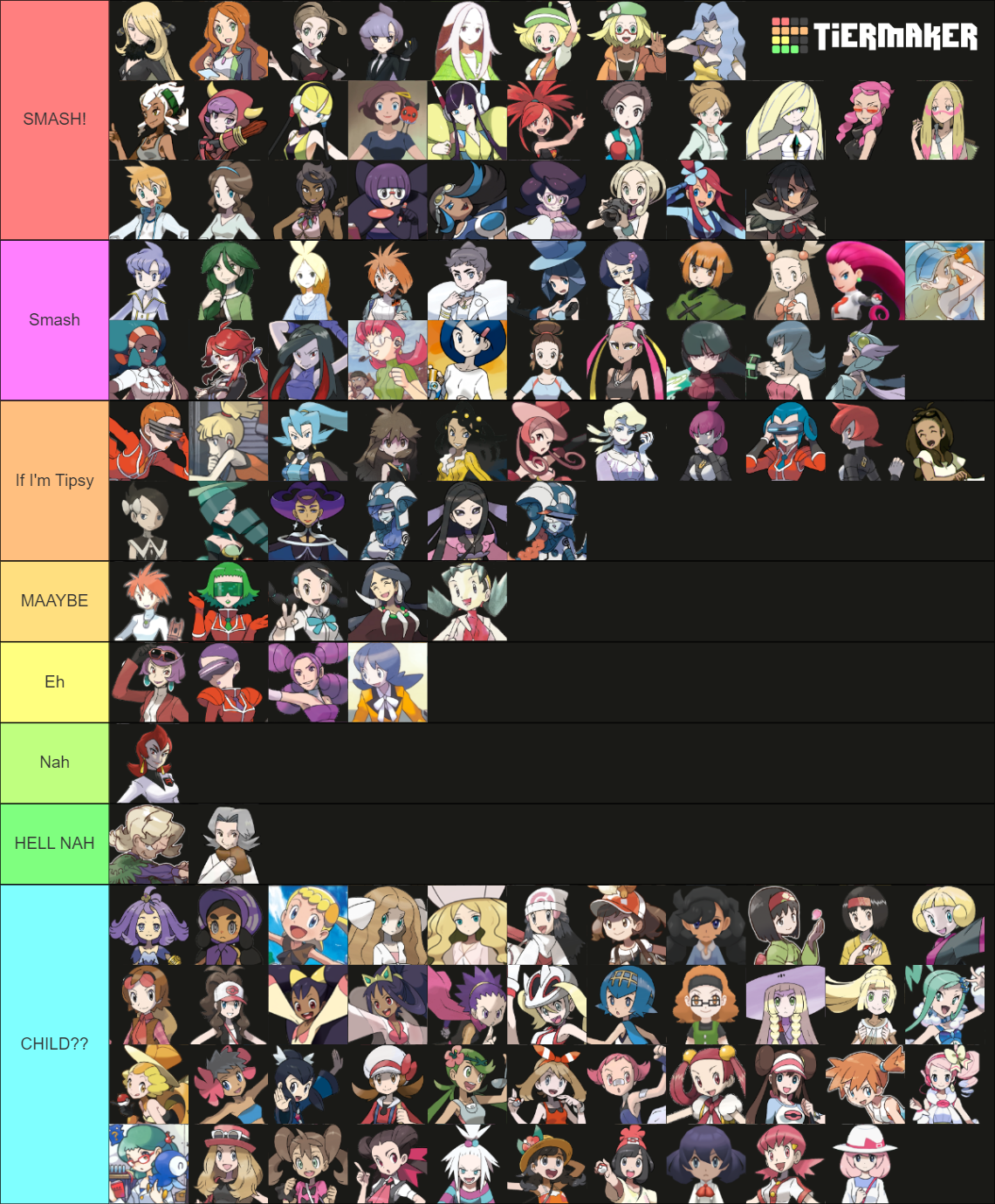 Pokemon Female Characters Tier List (Community Rankings) - TierMaker