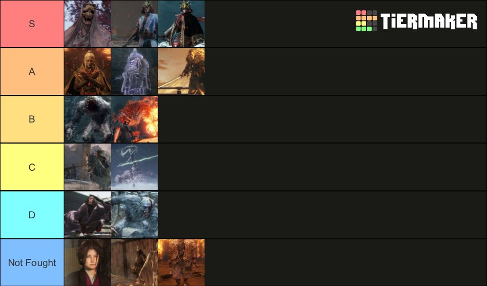Sekiro Bosses Tier List (Community Rankings) - TierMaker