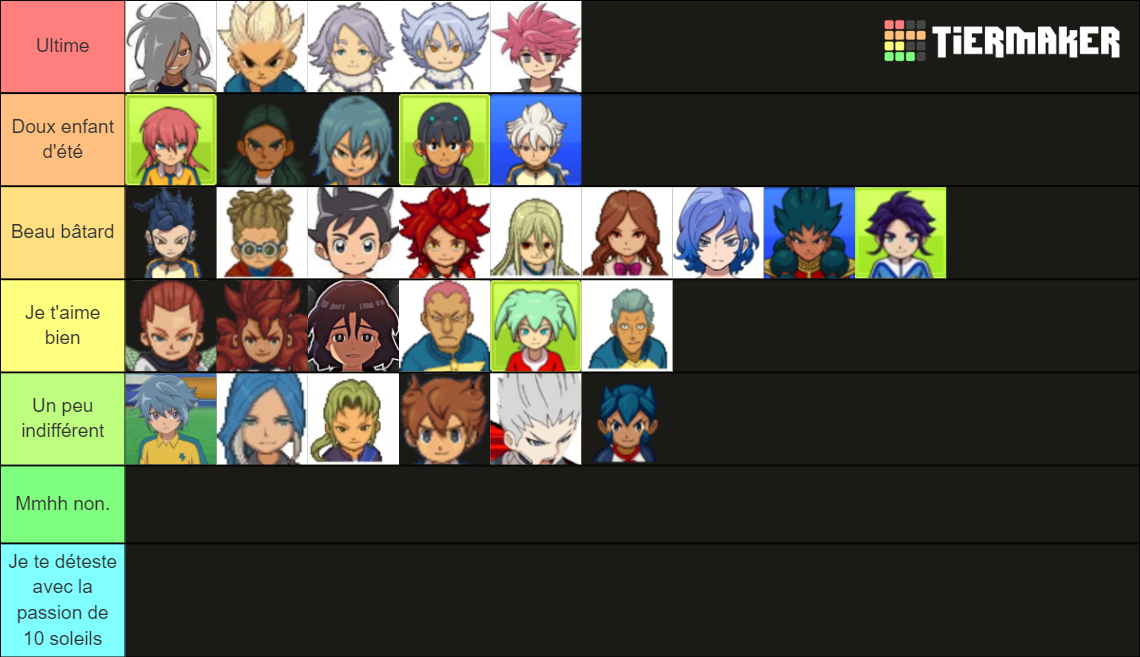 ALL Inazuma Eleven Characters Tier List (Community Rankings) - TierMaker