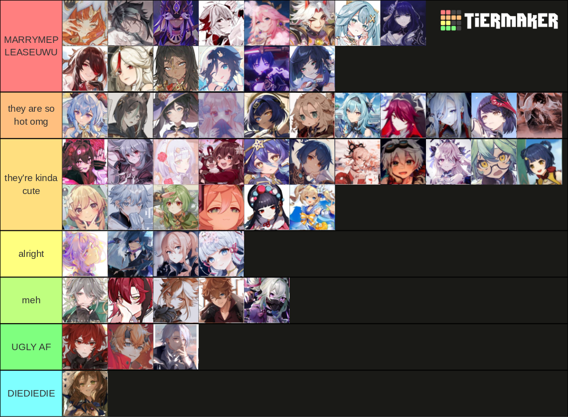 rate genshin characters! (simp addition) (3.4) Tier List (Community ...
