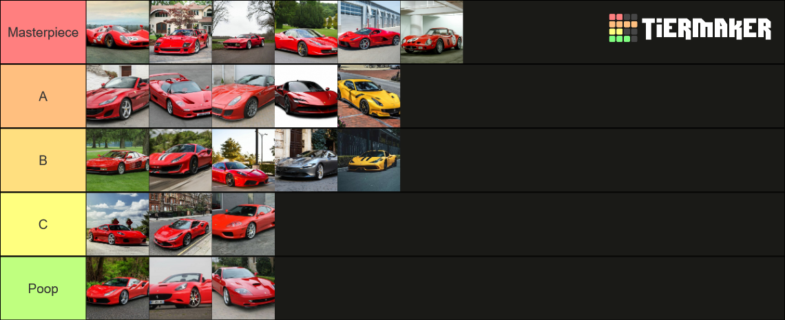 Ferrari cars Tier List (Community Rankings) - TierMaker