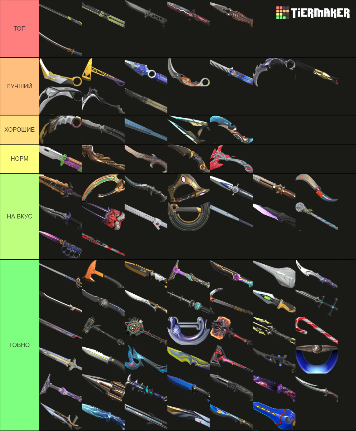 Valorant Knife Skins (June 2023) Tier List (Community Rankings) - TierMaker