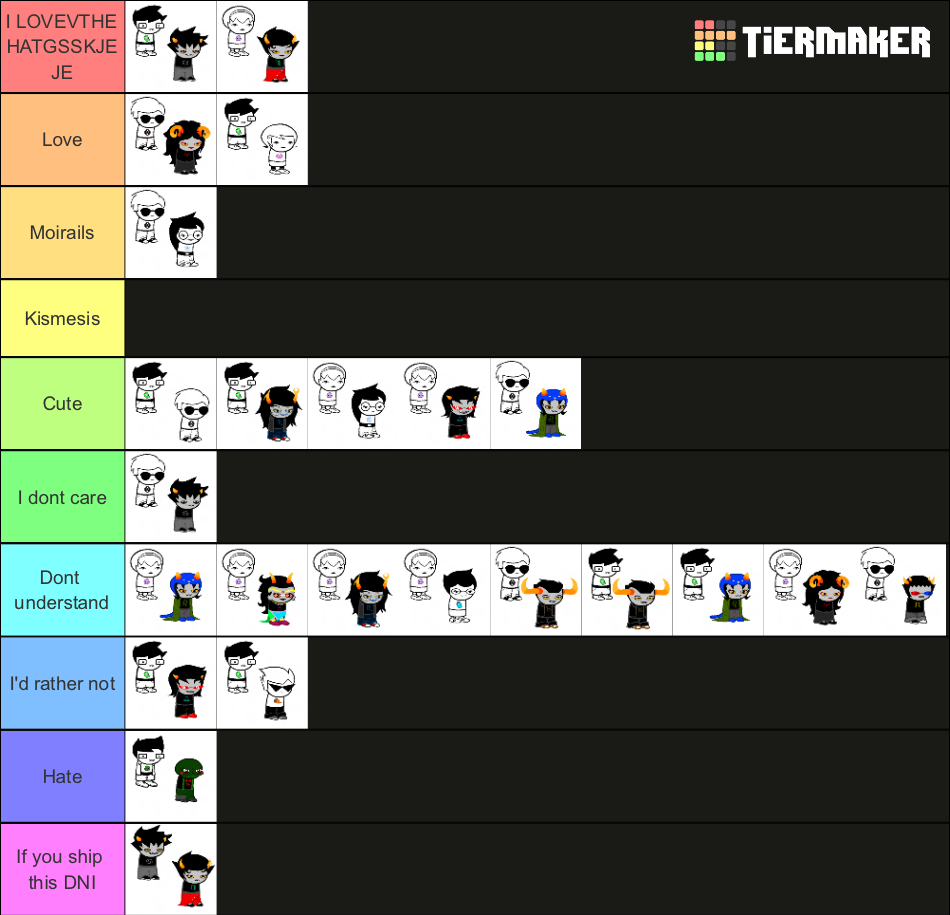 Best Homestuck ship Tier List (Community Rankings) - TierMaker