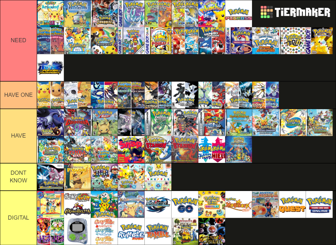 Every (EVERY) Pokemon Game Tier List (Community Rankings) - TierMaker