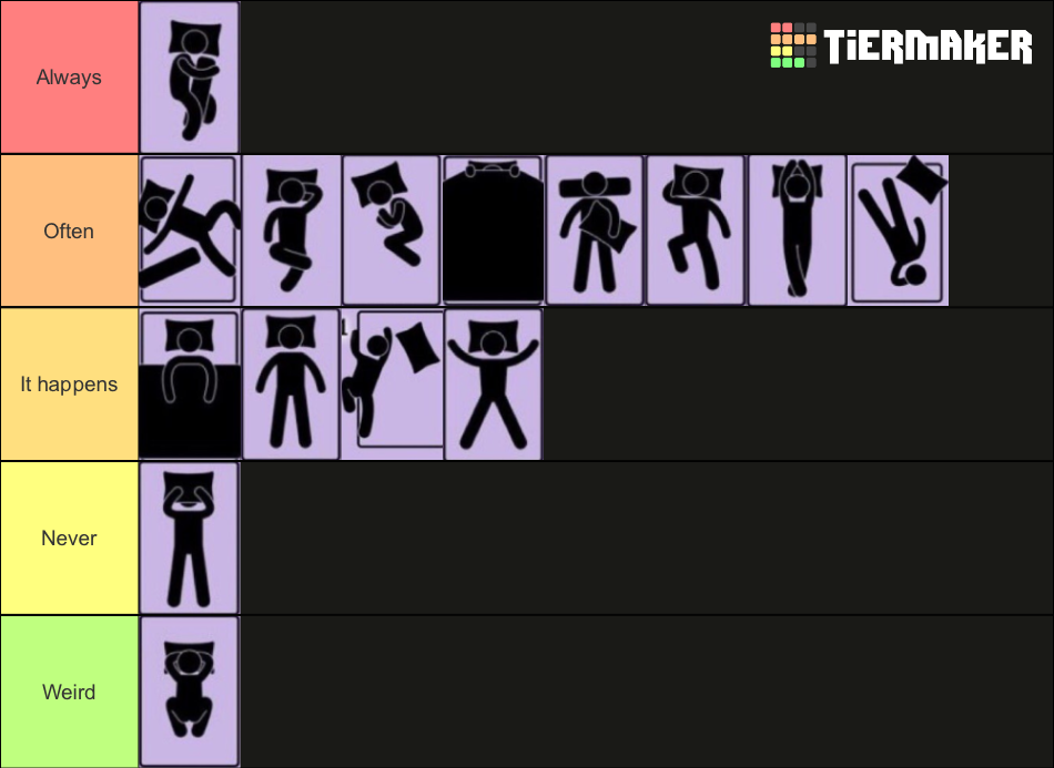 Sleeping positions Rank Tier List (Community Rankings) - TierMaker